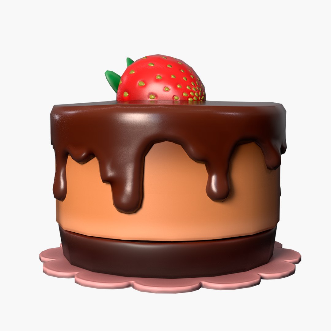 3D Stylized Strawberry Cake Model - TurboSquid 1639618