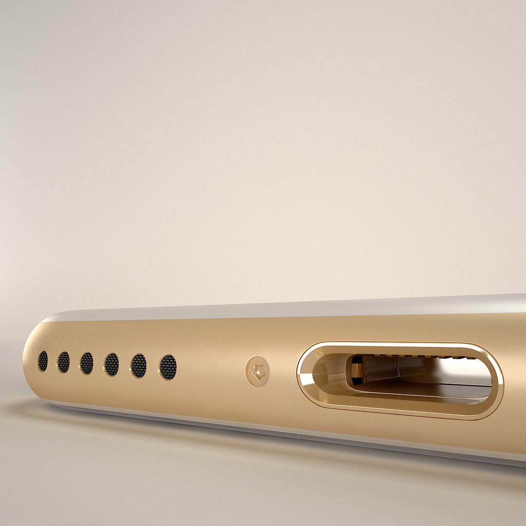Iphone 6 Gold Mobile Phone 3d Model