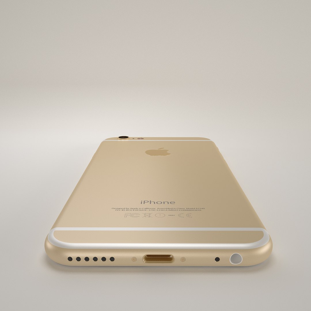Iphone 6 Gold Mobile Phone 3d Model