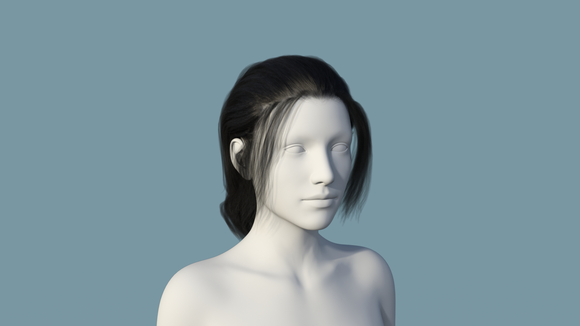 Realistic Female Polygon Black Hair 37 3D model - TurboSquid 1761909