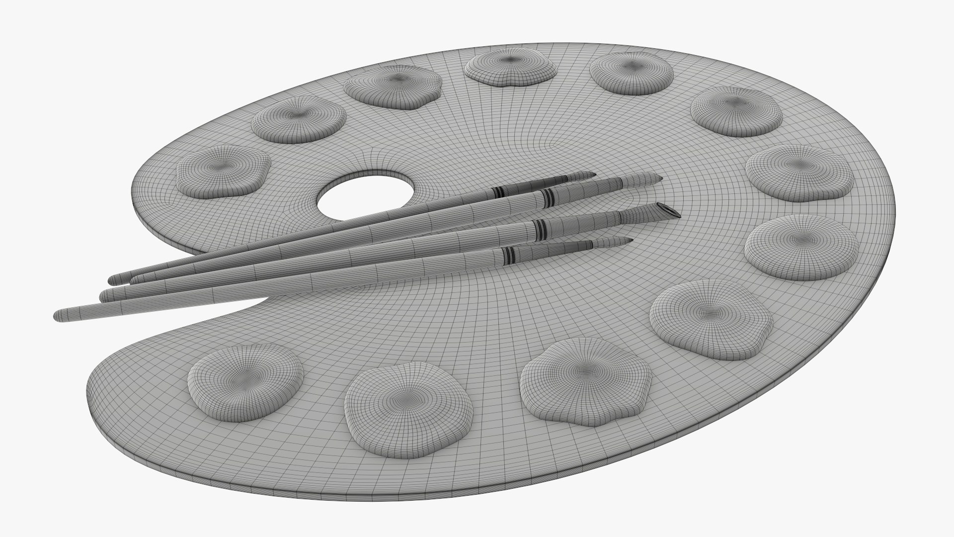 3D Model Art Palette Paint - TurboSquid 1666586