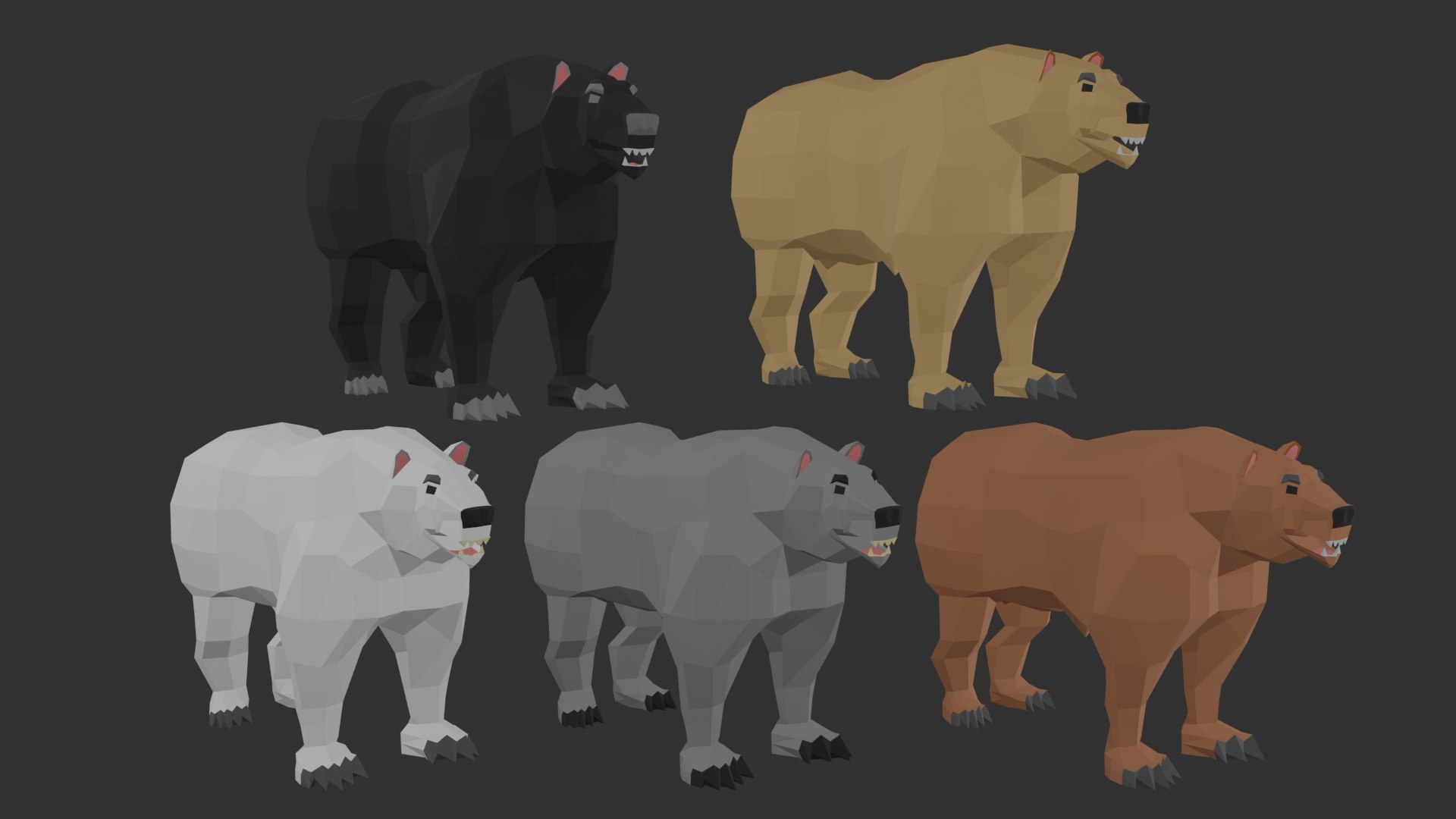 LOW POLY Bear - ANIMATED 3D Model - TurboSquid 2146530