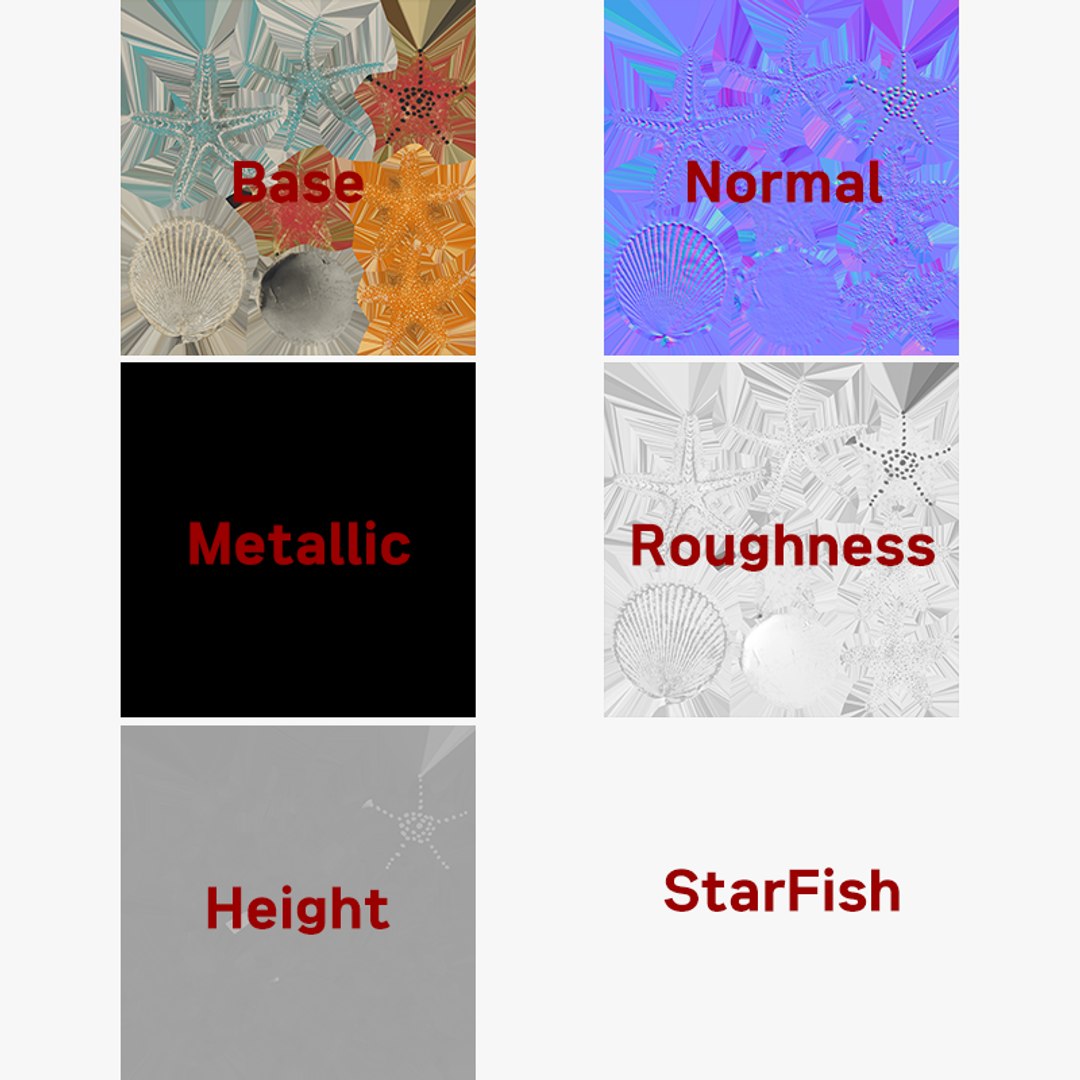 3D Starfish And Brown Seaweed - TurboSquid 2382019