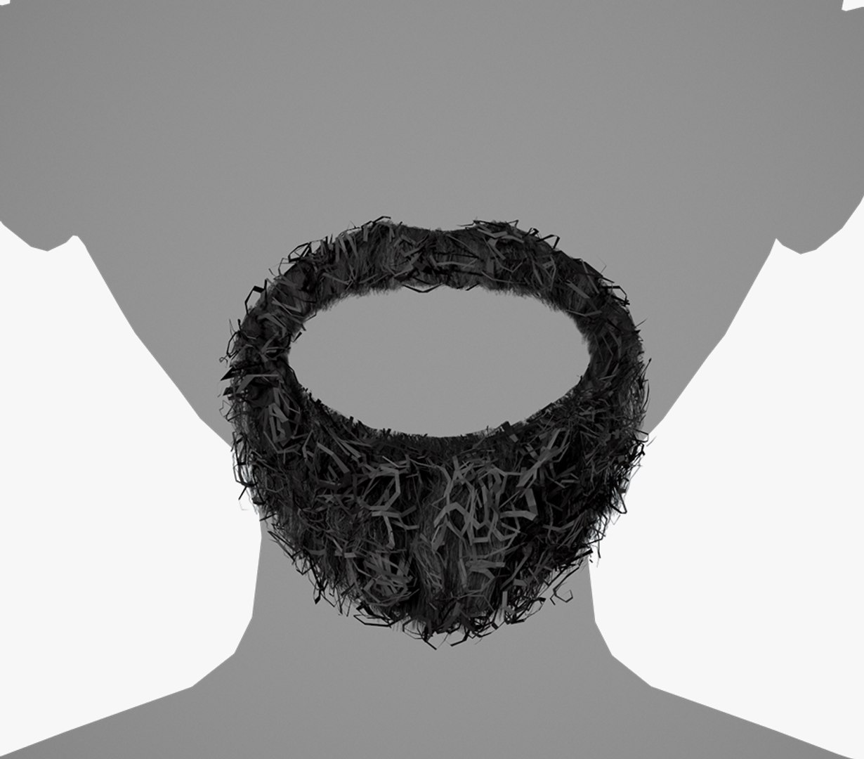3D Facial Hair Cards Style 8 - Curly Circle Beard - TurboSquid 1985516