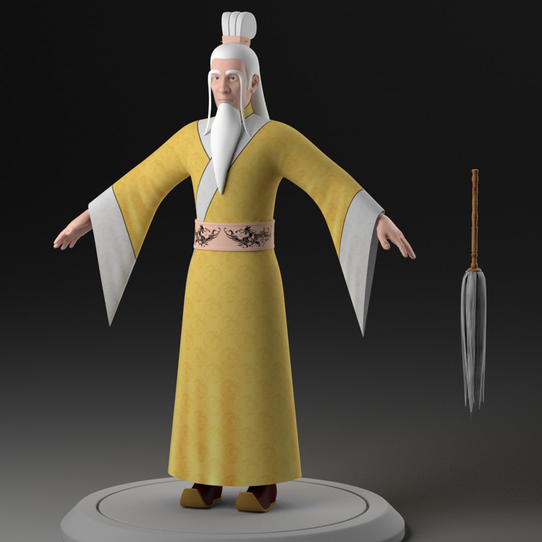 Old Taoist Priest Immortal Celestial Being God Taoism Chinese 3D ...
