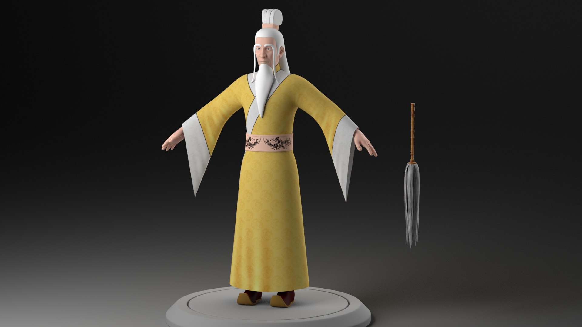 Old Taoist Priest Immortal Celestial Being God Taoism Chinese 3D ...