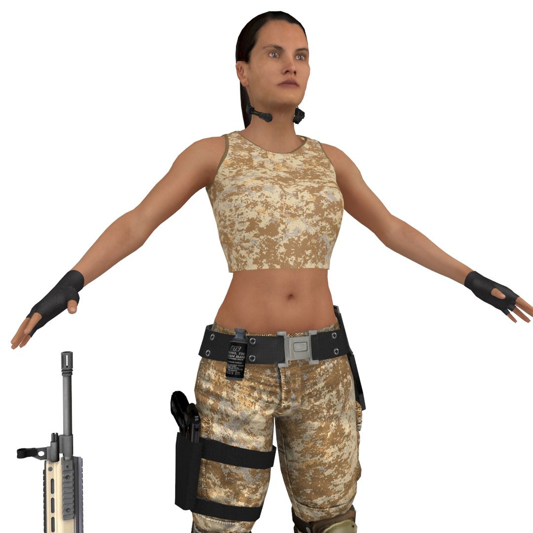 Female mercenary 3D model - TurboSquid 1322804