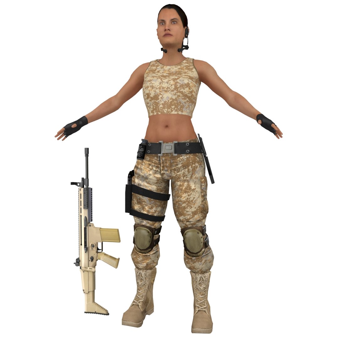 Female mercenary 3D model - TurboSquid 1322804