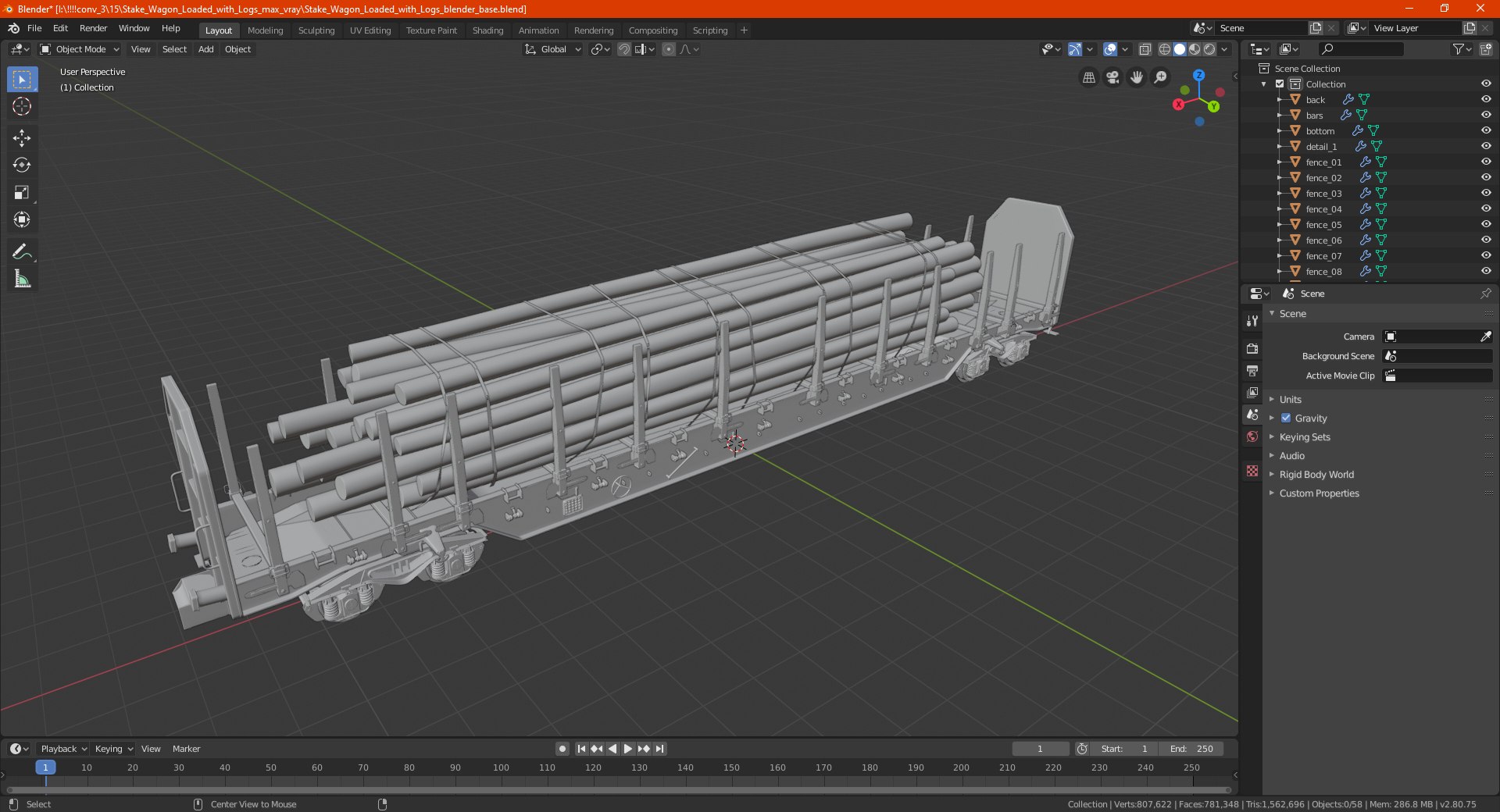 3D Stake Wagon Loaded Logs - TurboSquid 1657401