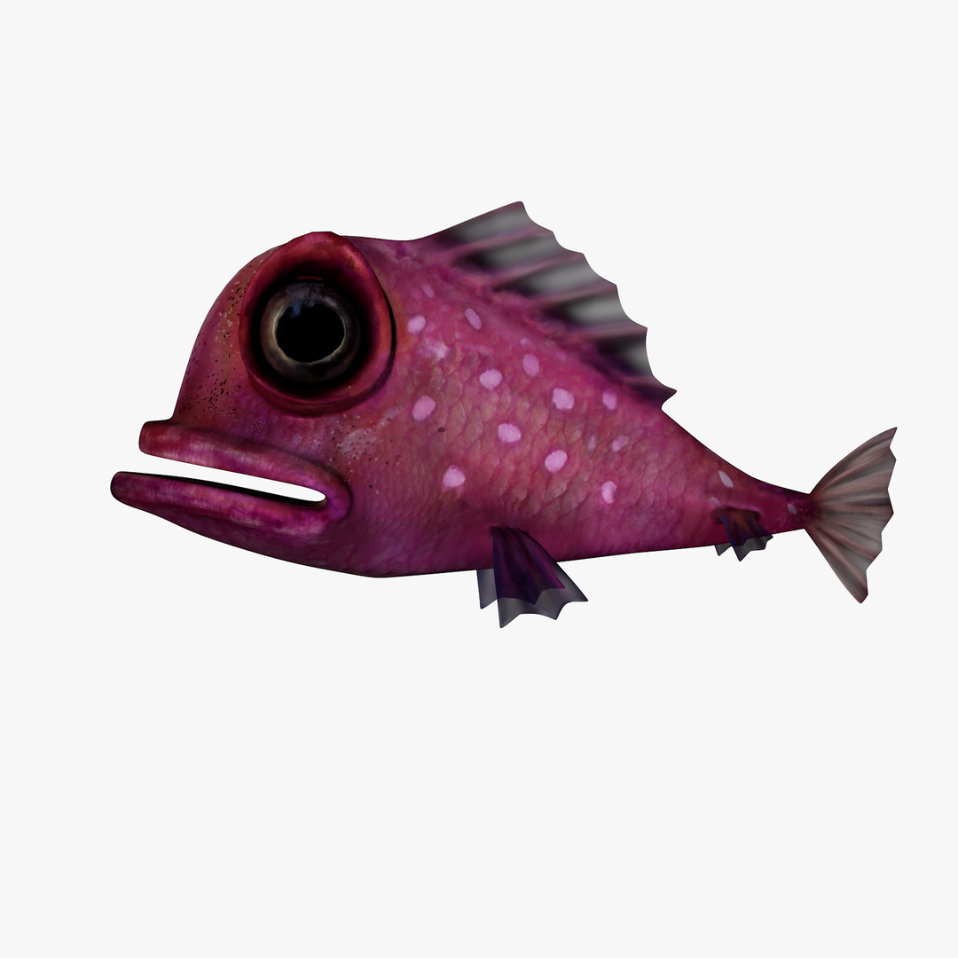 3d model of pink fish