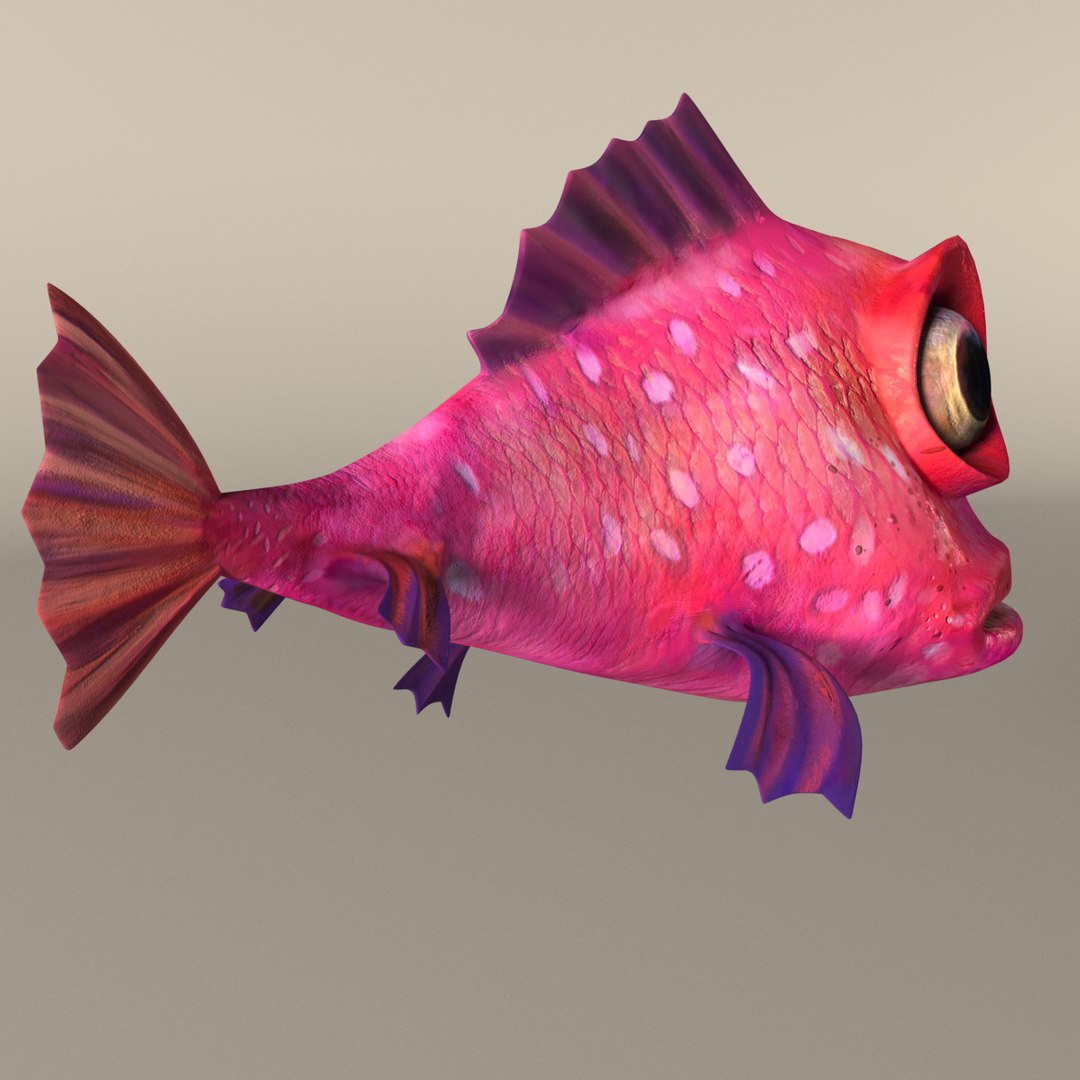 3d Model Of Pink Fish