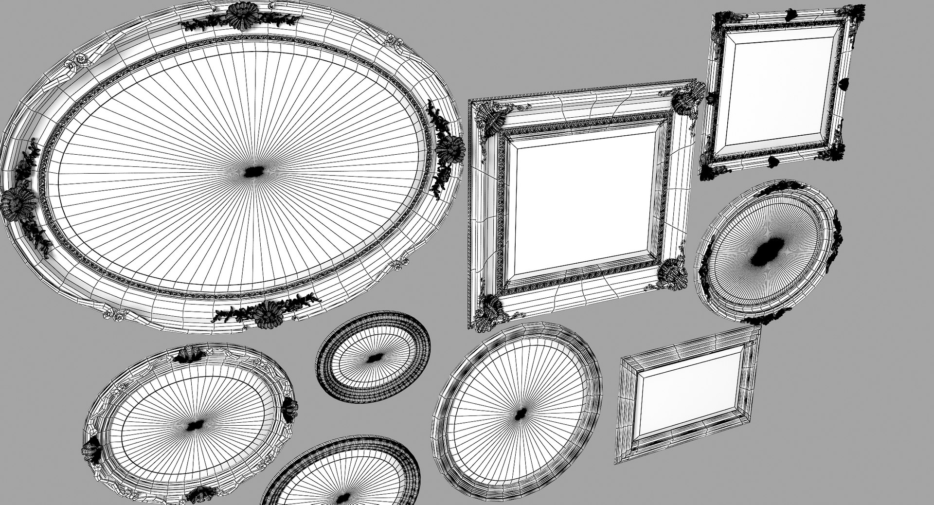 3D Picture-mirror Frame Set Model - TurboSquid 1201584