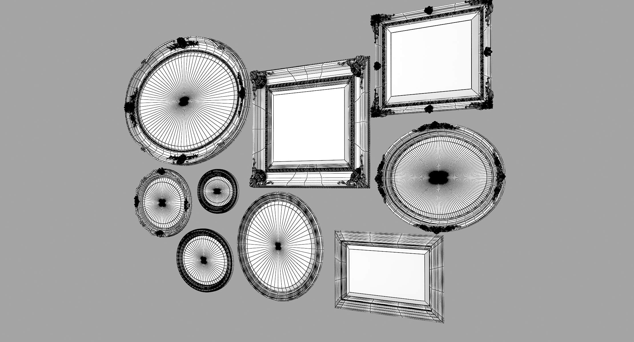 3D picture-mirror frame set model - TurboSquid 1201584