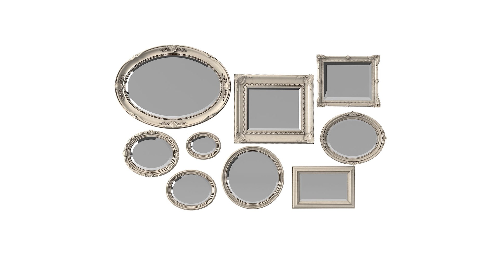 3D Picture-mirror Frame Set Model - TurboSquid 1201584