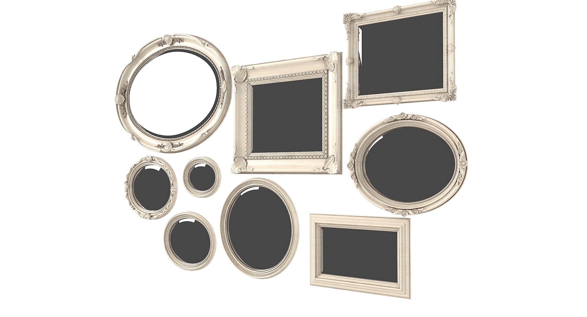 3D Picture-mirror Frame Set Model - TurboSquid 1201584