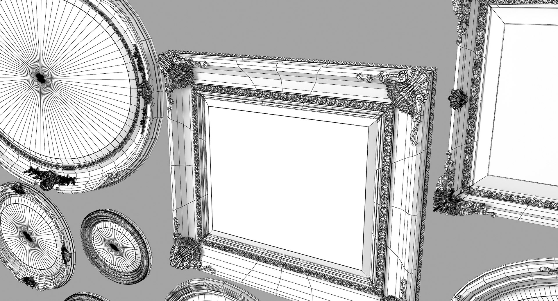 3D Picture-mirror Frame Set Model - TurboSquid 1201584