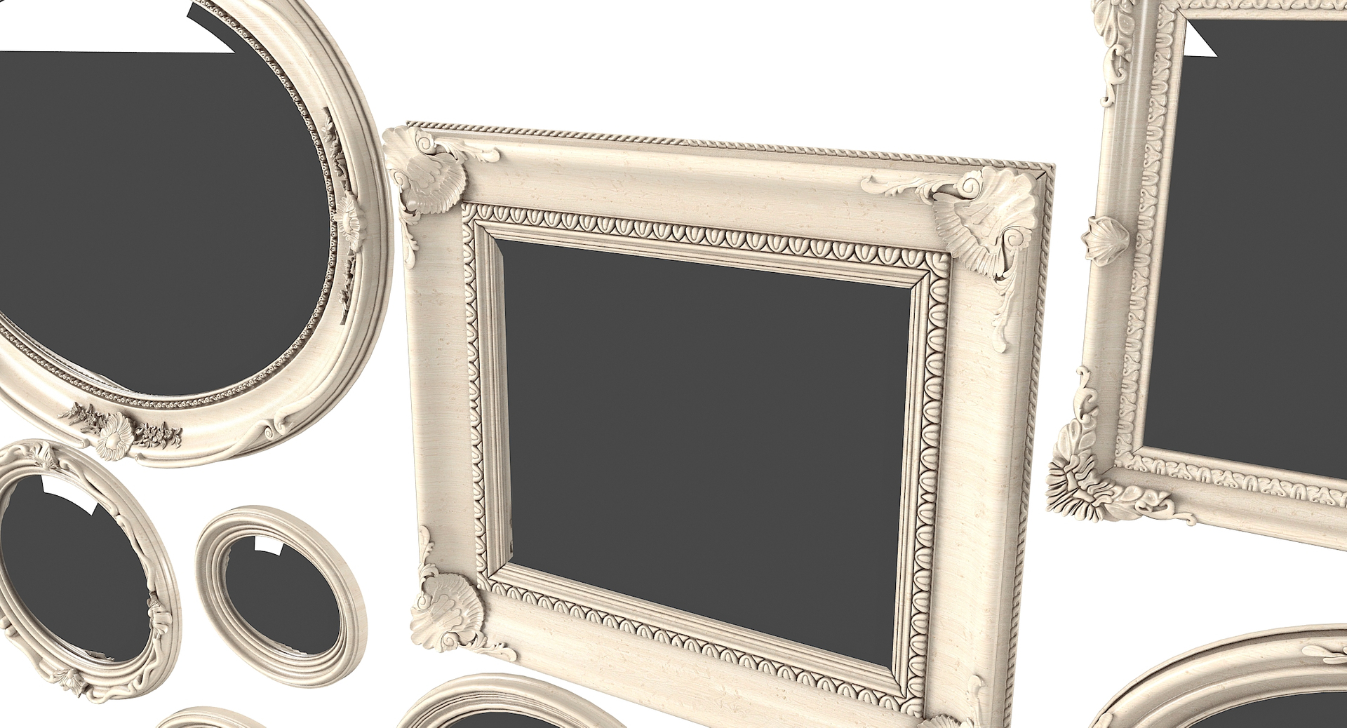 3D picture-mirror frame set model - TurboSquid 1201584