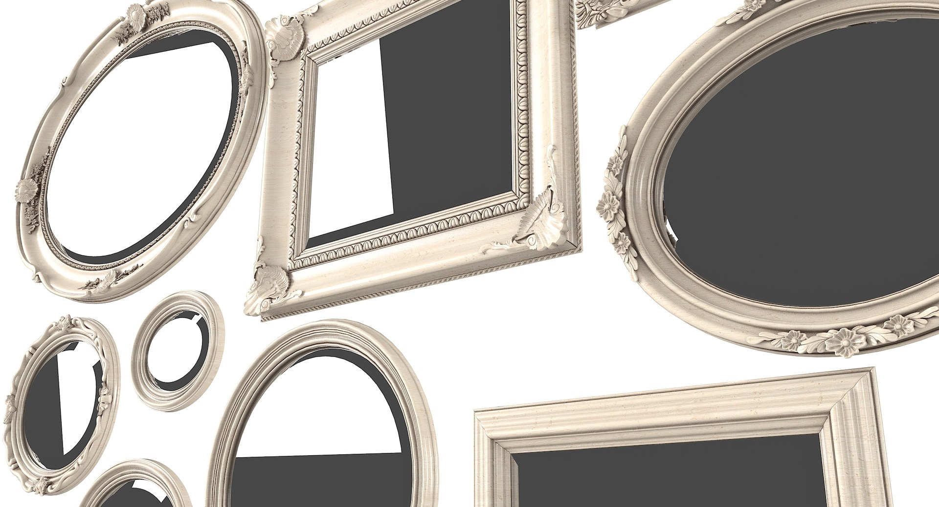 3D Picture-mirror Frame Set Model - TurboSquid 1201584