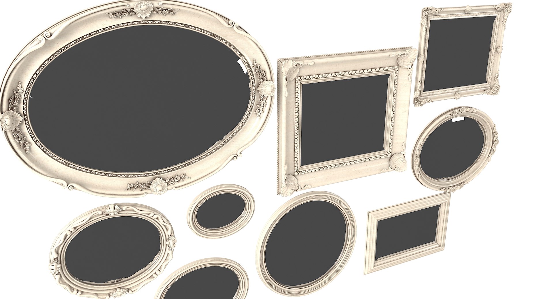 3D Picture-mirror Frame Set Model - TurboSquid 1201584