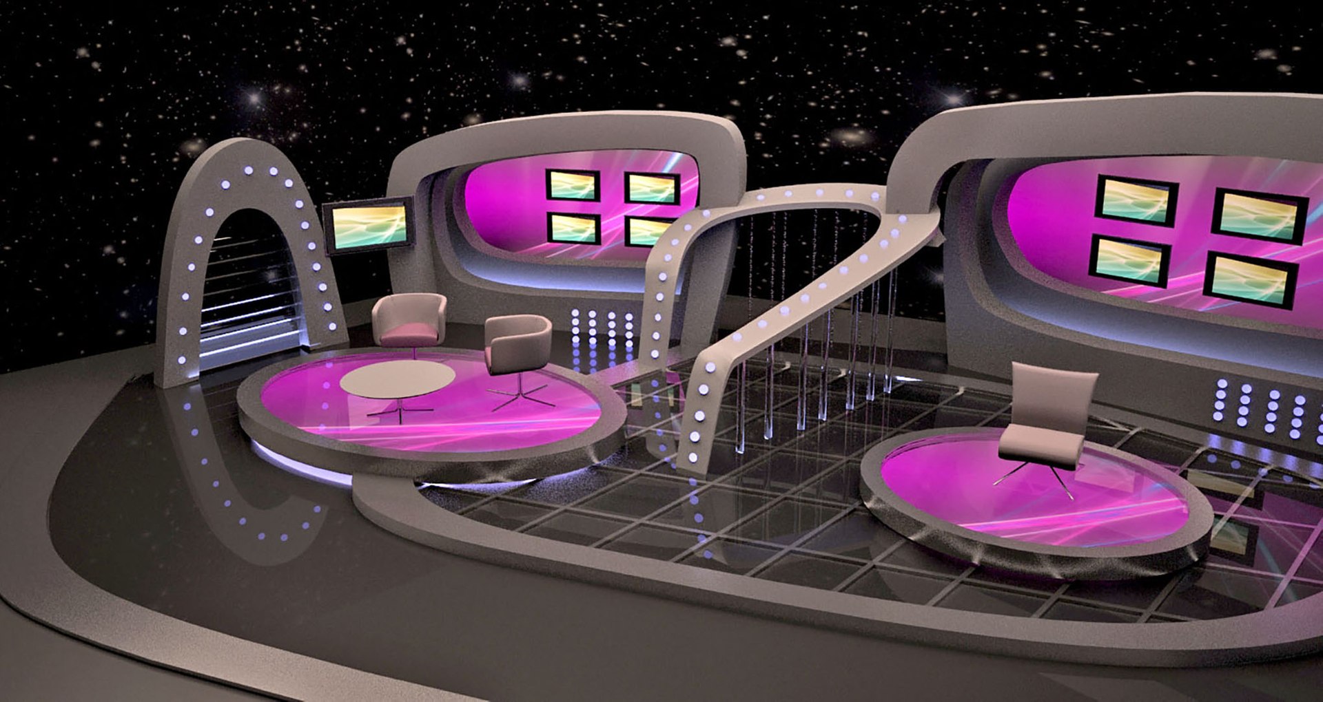 TV Talk Show Studio Set Scene 3D Model - TurboSquid 1835431