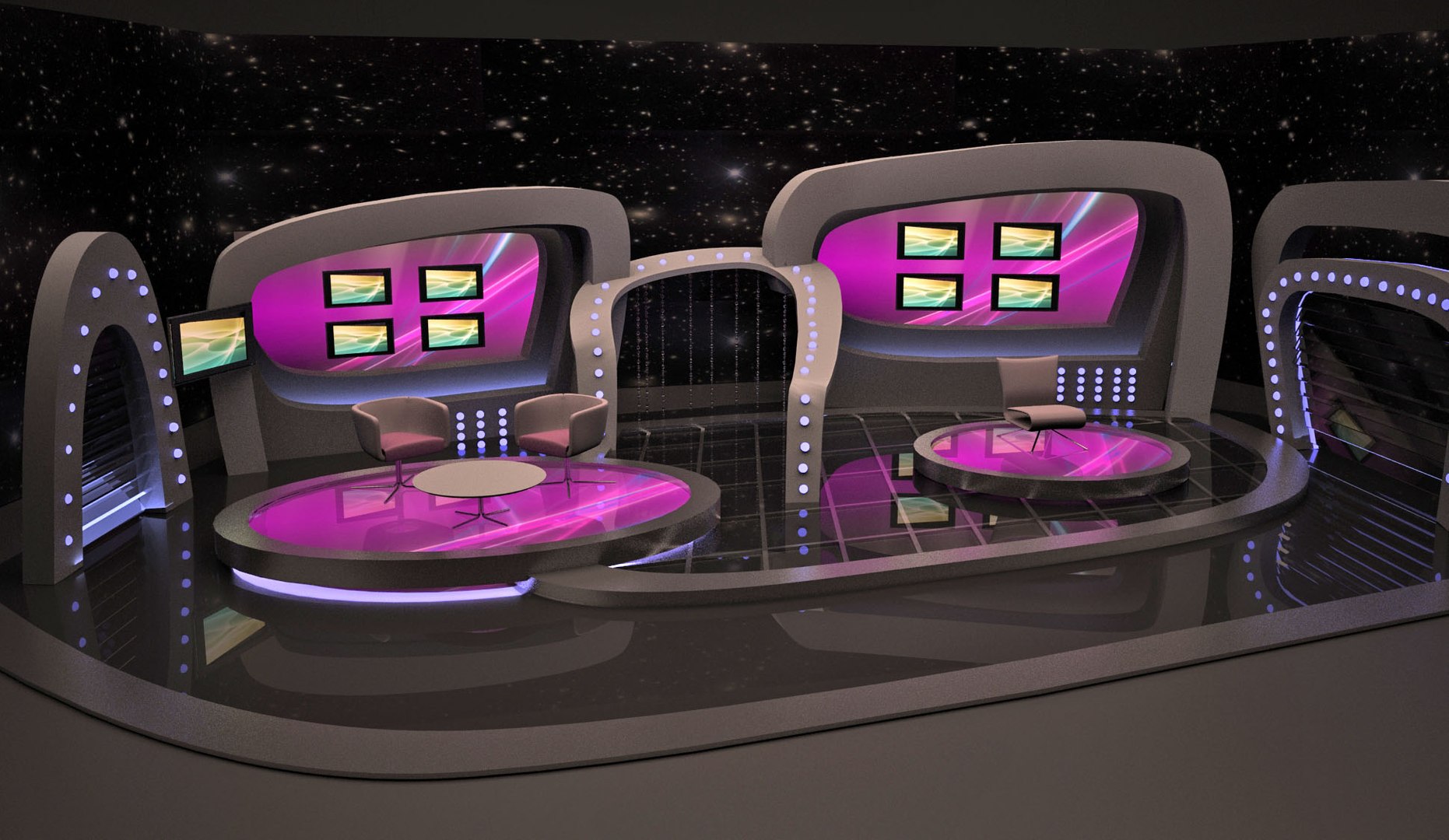 TV Talk Show Studio Set Scene 3D Model - TurboSquid 1835431