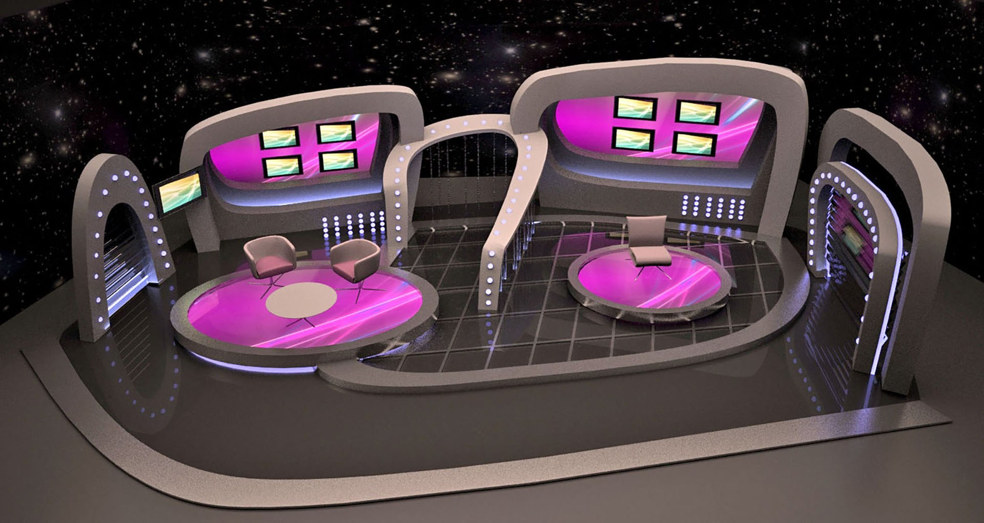 TV Talk Show Studio Set Scene 3D Model - TurboSquid 1835431