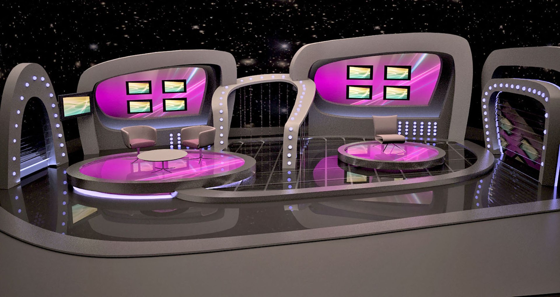 TV Talk Show Studio Set Scene 3D Model - TurboSquid 1835431