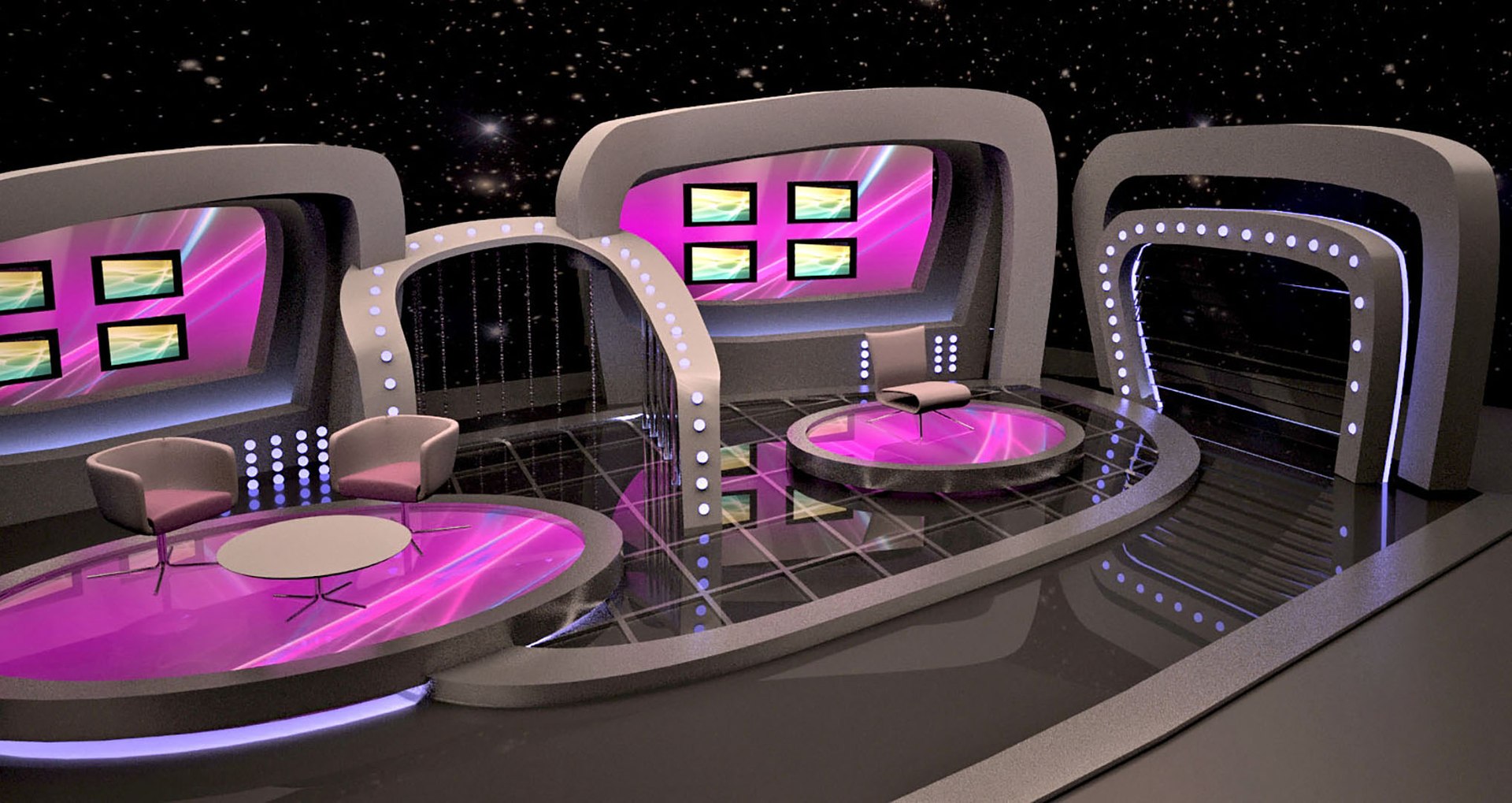 TV Talk Show Studio Set Scene 3D Model - TurboSquid 1835431