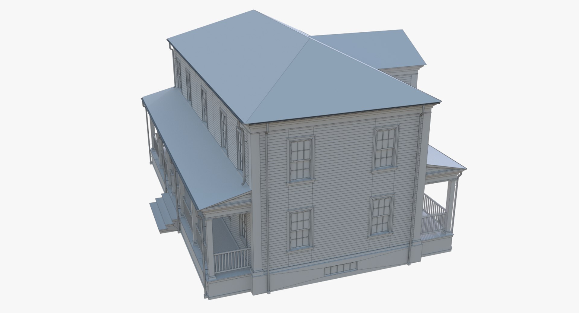 3D Colonial House - TurboSquid 1191259