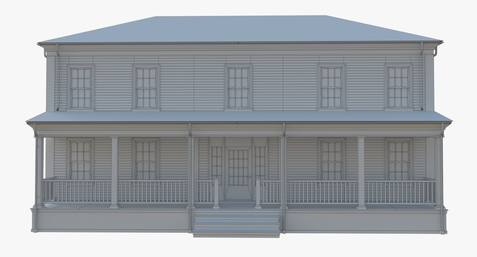 3D Colonial House - TurboSquid 1191259