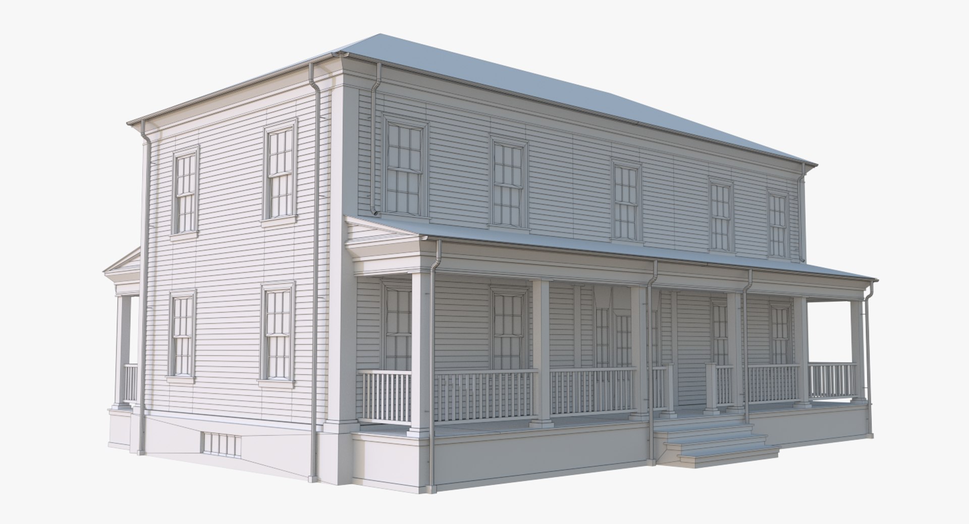 3D Colonial House - TurboSquid 1191259