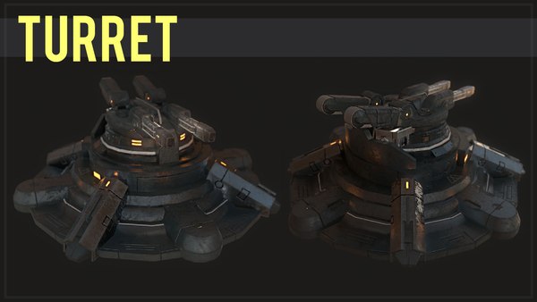 3D Rigged and Animated Turret - TurboSquid 1881242