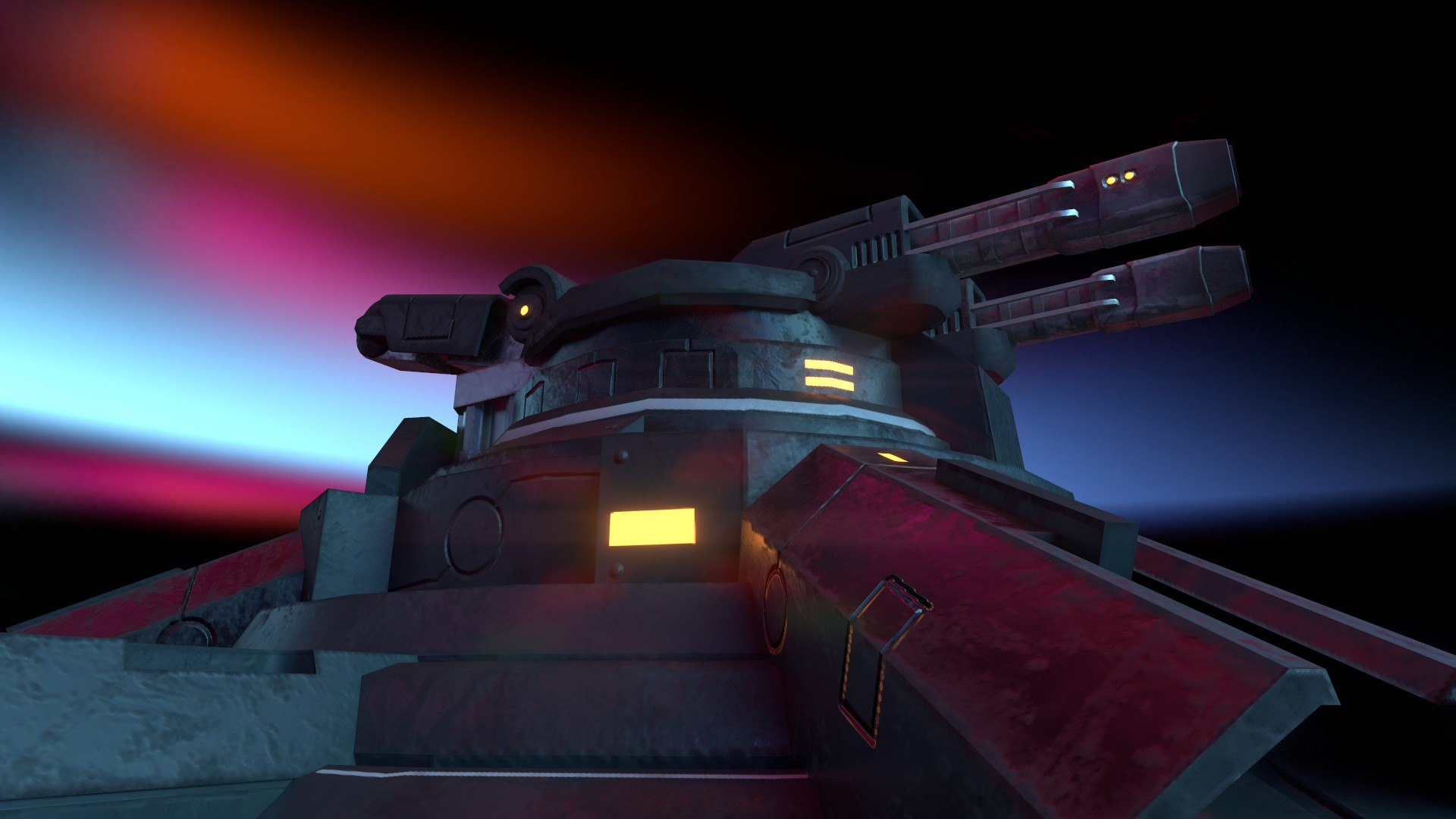 3D Rigged And Animated Turret - TurboSquid 1881242