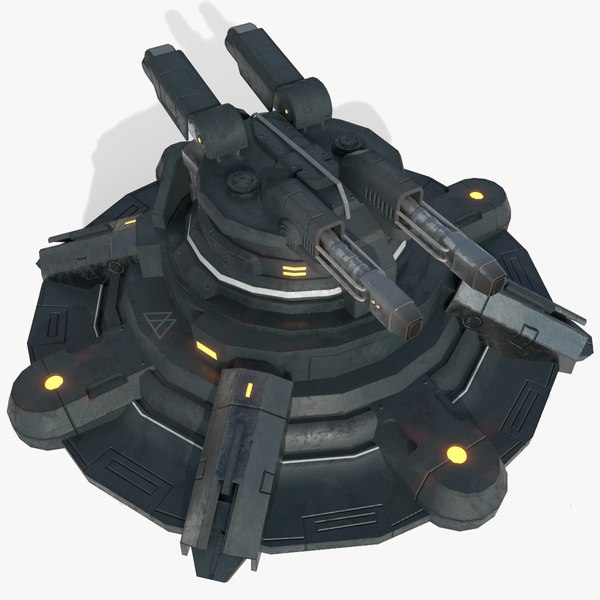 Rigged and Animated Turret 3D 모델 - TurboSquid 1881242