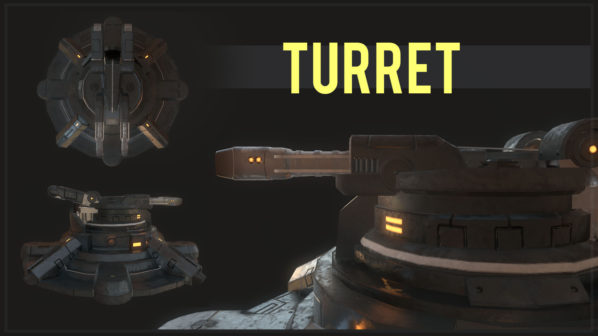 3D Rigged and Animated Turret - TurboSquid 1881242