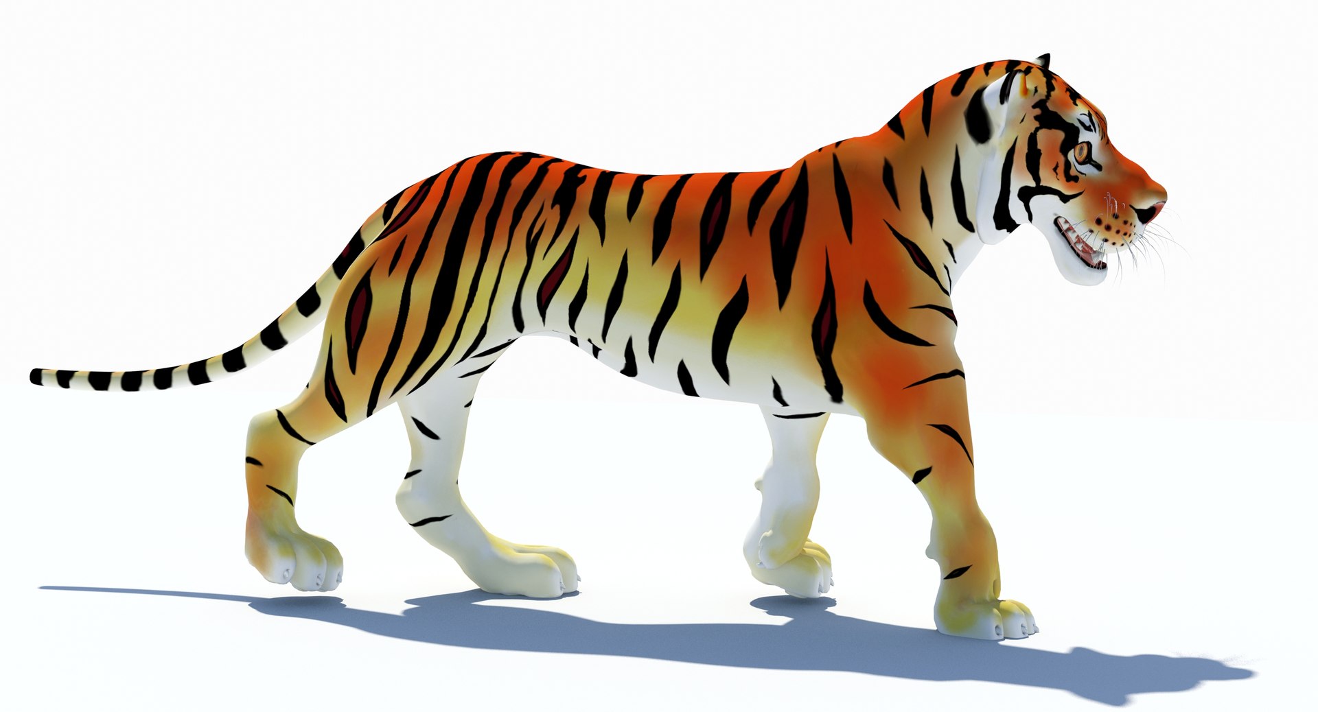 cartoon tiger cat animation 3d max