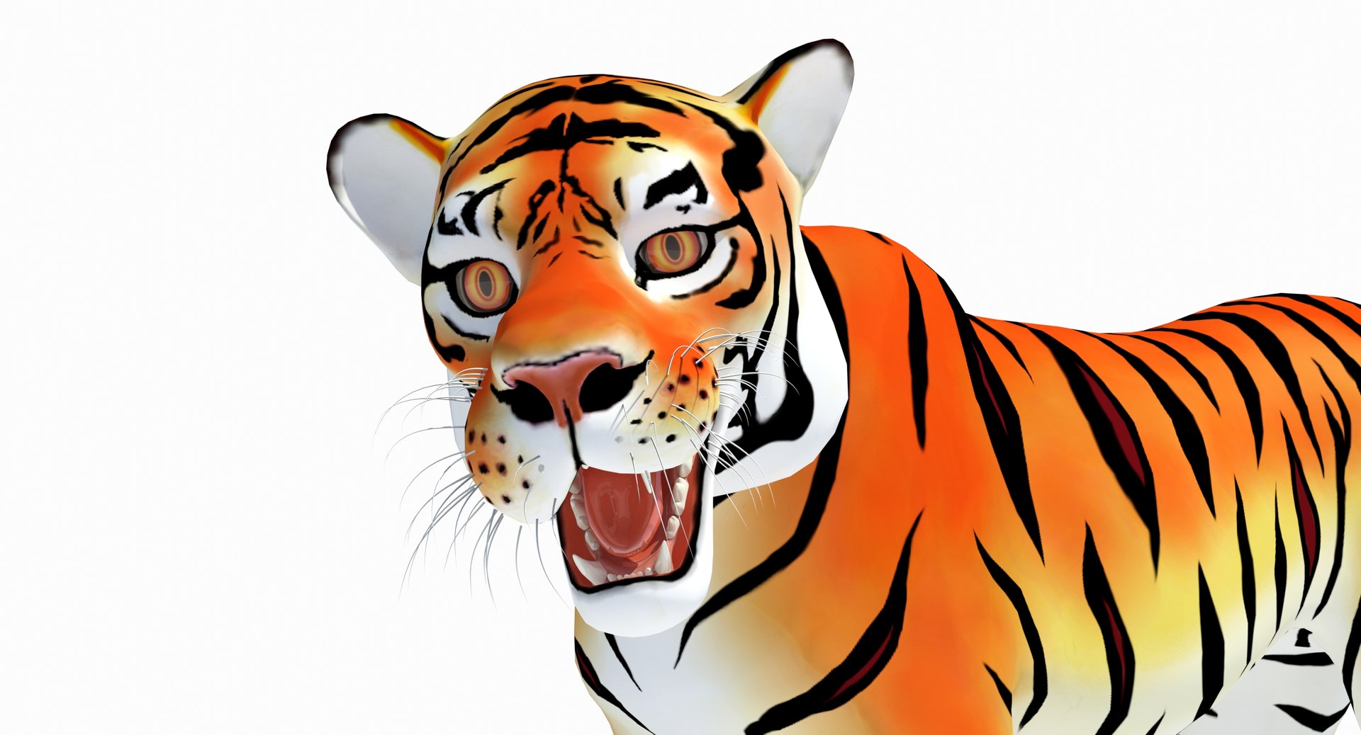 cartoon tiger cat animation 3d max