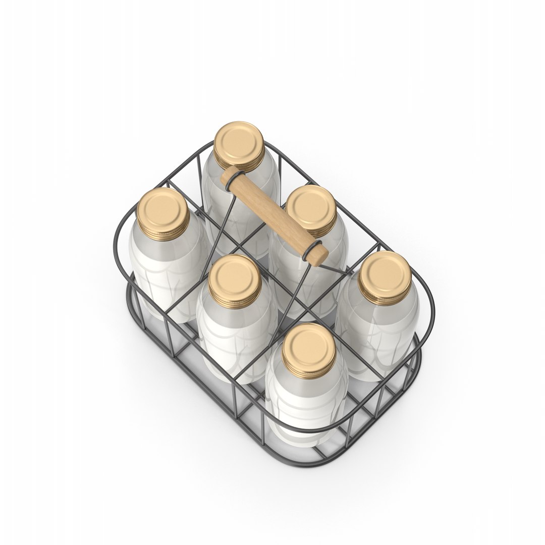 Milk Bottle Carrier Set 3D - TurboSquid 2161308