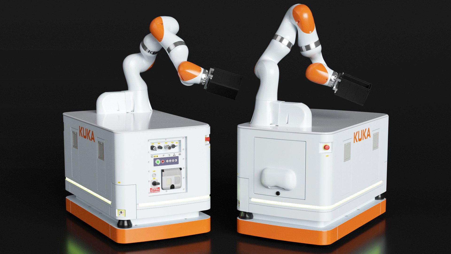 Mobile Robot KUKA KMR Iiwa With Special Box Rigged For Maya 3D Model ...