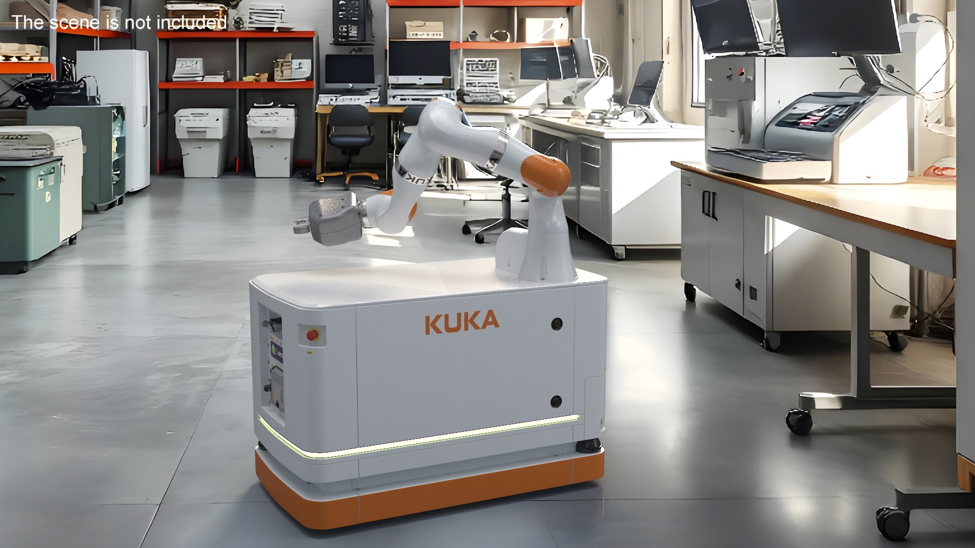 Mobile Robot KUKA KMR Iiwa With Special Box Rigged For Maya 3D Model ...