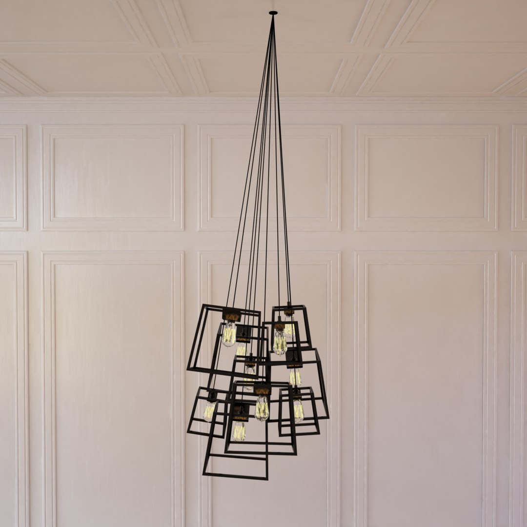 3d Model Large Frame Light Cluster