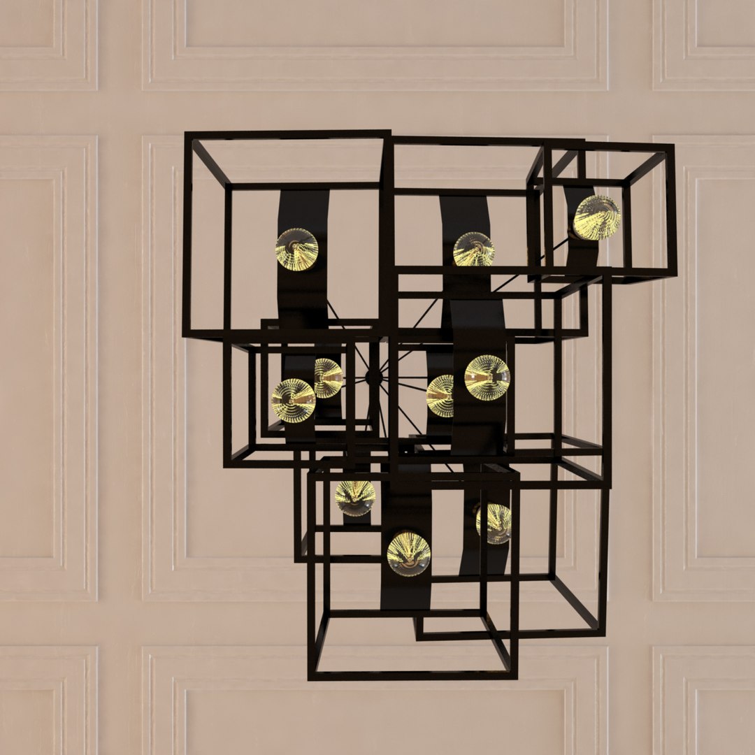 3d Model Large Frame Light Cluster