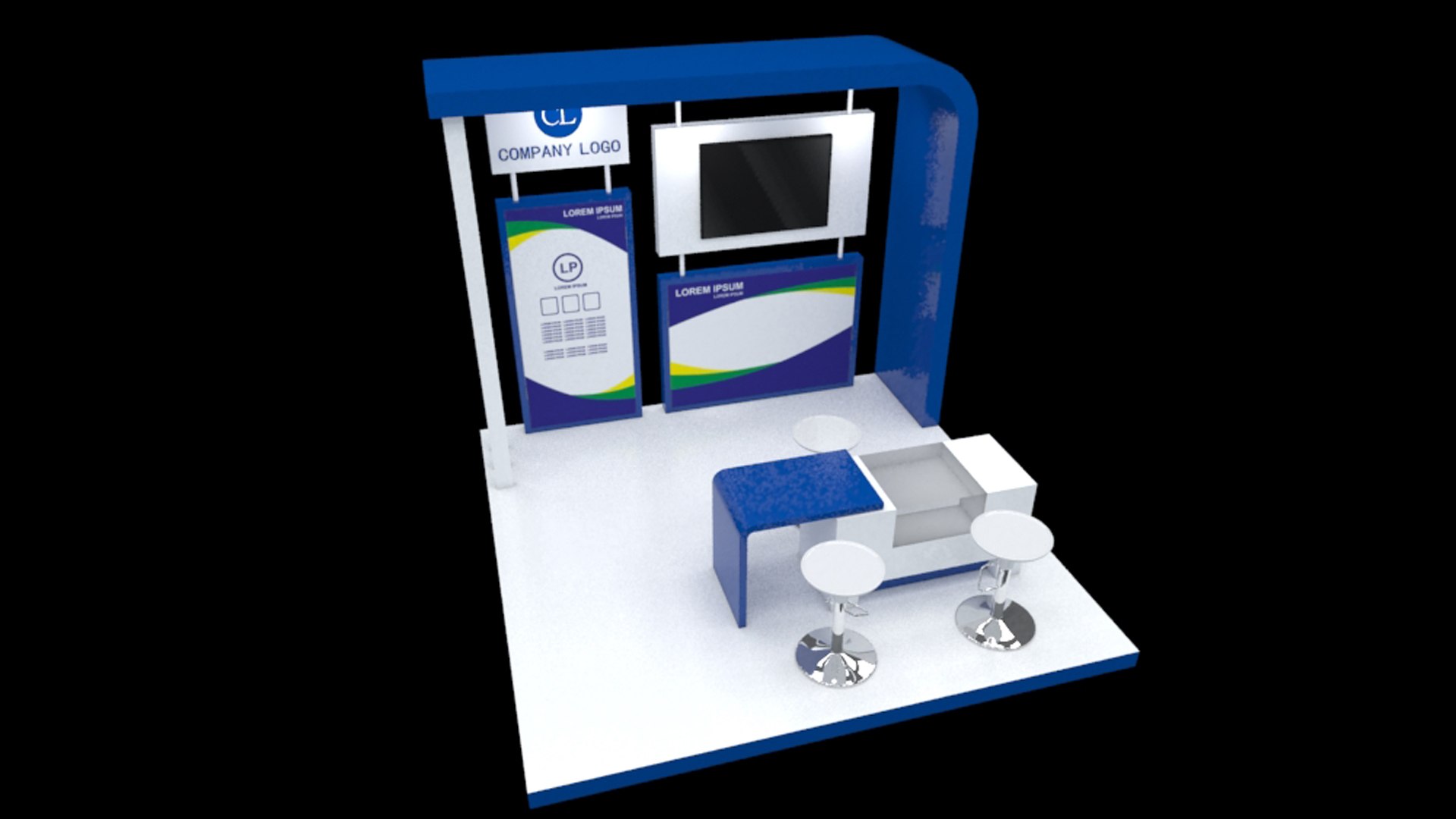 3D Booth Exhibition 3x3 Poster Model - TurboSquid 1572391