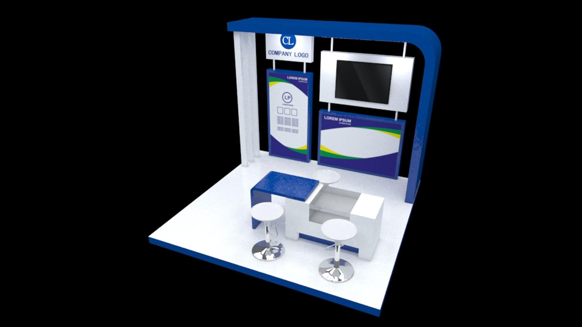 3D Booth Exhibition 3x3 Poster Model - TurboSquid 1572391