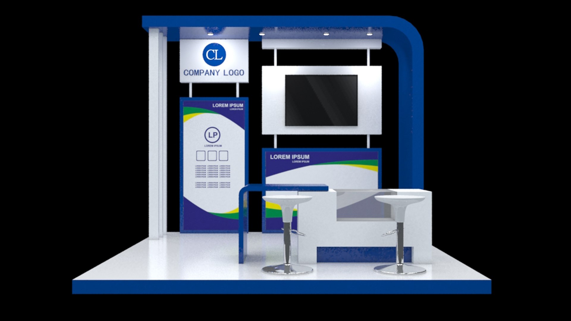 3D booth exhibition 3x3 poster model - TurboSquid 1572391