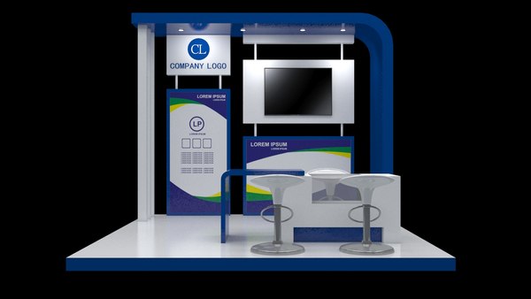 3D booth exhibition 3x3 poster model - TurboSquid 1572391