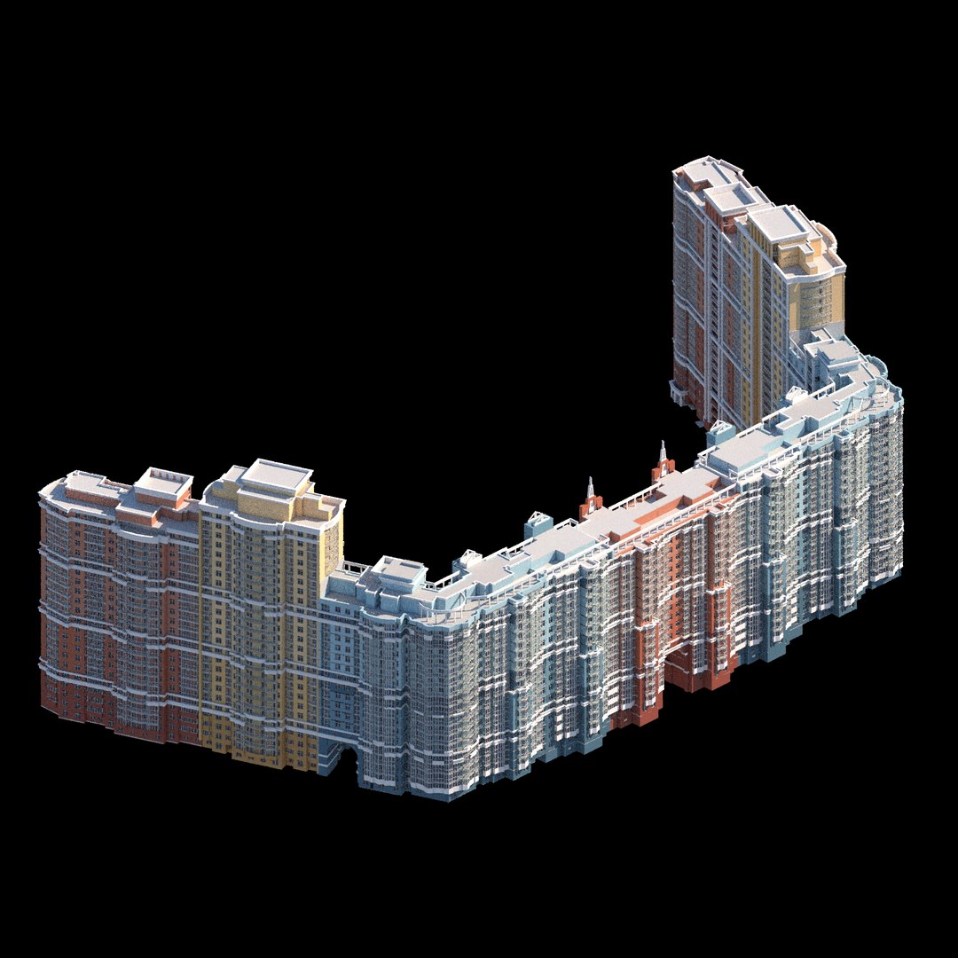 Residential complex houses 3D model - TurboSquid 1202933