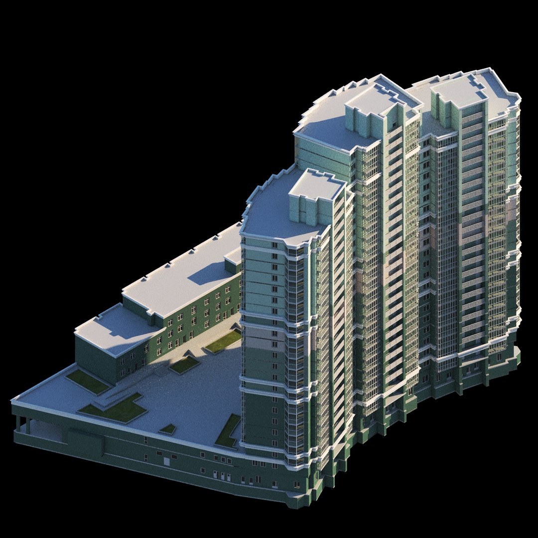 Residential complex houses 3D model - TurboSquid 1202933