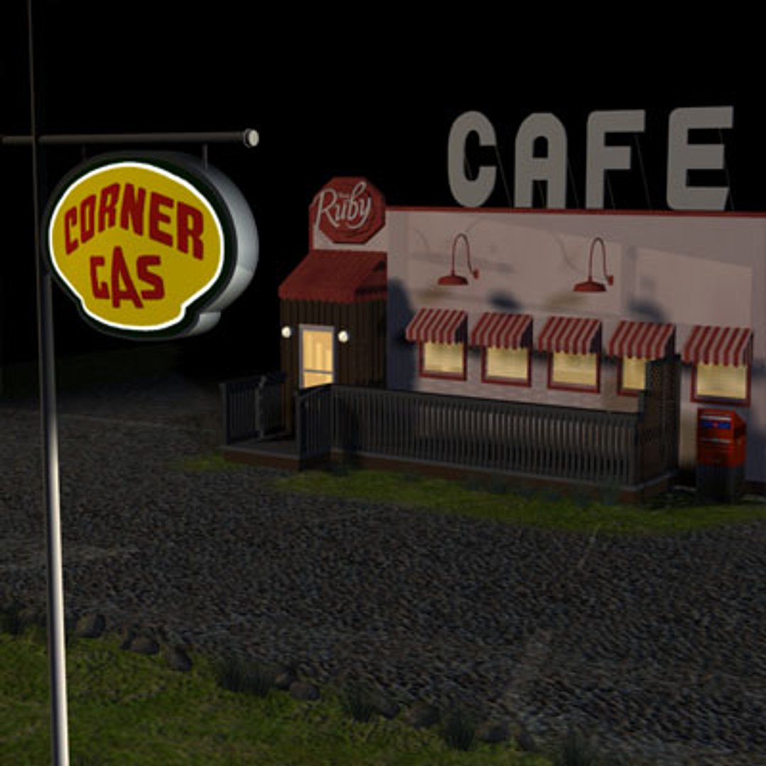 3d Corner Gas Station Road Sign