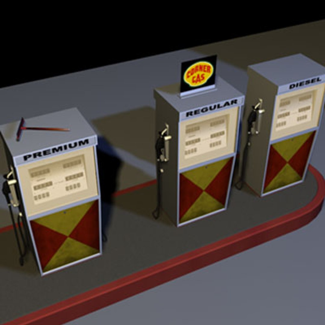 3d Corner Gas Station Road Sign